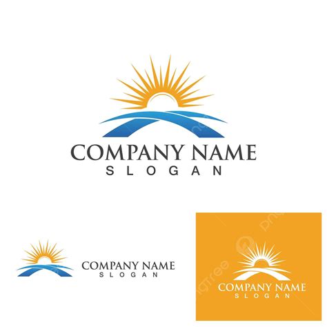 Sun And Grass Logo Sun Vector Illustration Icon Grass Weather Sunset