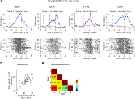 Example Spike Count Correlation A Top Grand Mean Psth Of Ramping Up Download Scientific