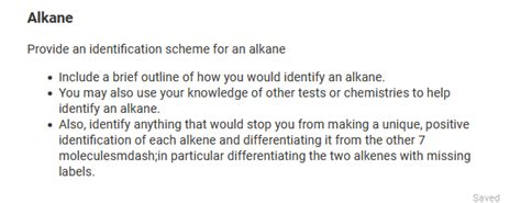 [solved] Alkane Provide An Identification Scheme For An Alkane Include Course Hero