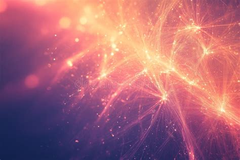 Abstract Network Of Connections Forming With Glowing Orange Lights Diwali Christmas Stock Image