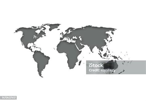 세계지도 3d 지구 어두운 지도와 그림자는 비즈니스 인포그래픽 에코 개념입니다 벡터 그림 0명에 대한 스톡 벡터 아트 및 기타 이미지 Istock