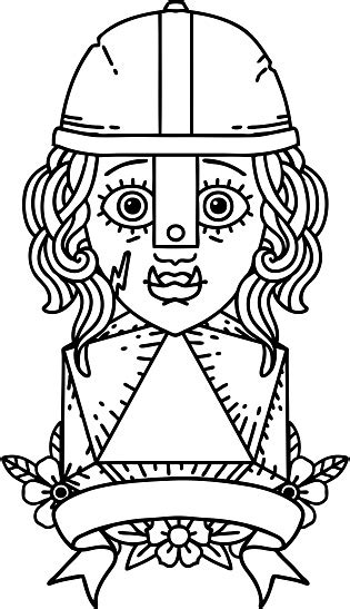 흑백 문신 라인 워크 스타일 하프 오크 파이터 자연스러운 20 주사위 롤 검은색에 대한 스톡 벡터 아트 및 기타 이미지 검은