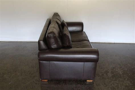 Divine Duresta Garrick” 25 Seat Sofa In Dark Brown Leather For Sale