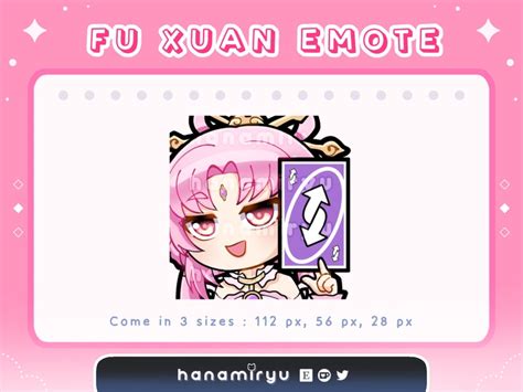 Fu Xuan Emotes Set Cute Chibi Honkai Star Rail Uno Reverse Angry
