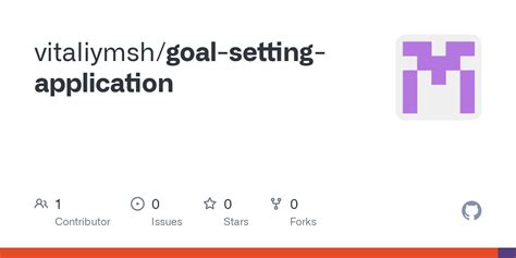 github vitaliymsh goal setting application