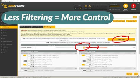 Reduce Rpm Filtering Using Betaflight Sliders On The Iflight Dc3 Youtube