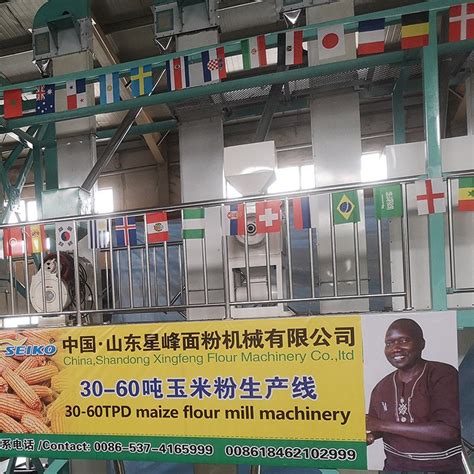 Multi Storey Steel Platform Structure 60tpd Maize Master Grinding Mill Maize Flour Mill And