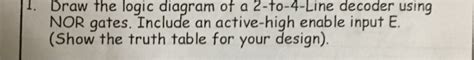 Solved Draw The Logic Diagram Of A 2 To 4 Line Decoder Using