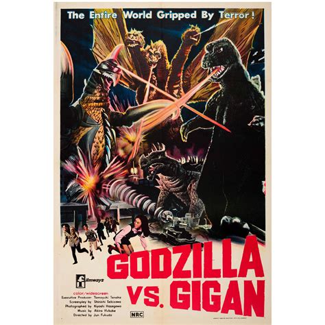 Original Vintage Movie Poster For The Australian Release Of Godzilla Vs