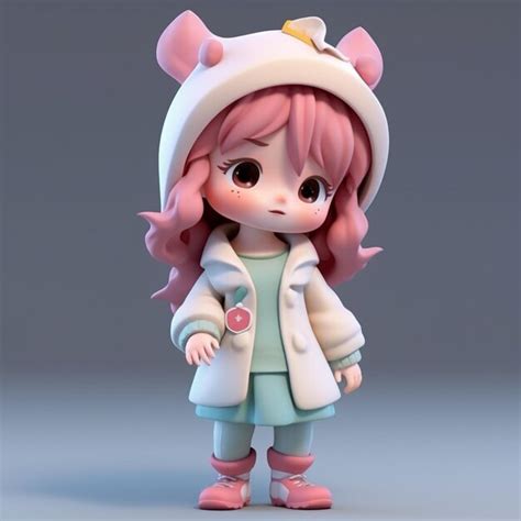 Cute Example Character Model Premium Ai Generated Image