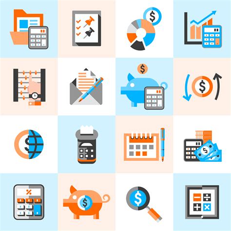 Accounting Icons Set 443568 Vector Art At Vecteezy