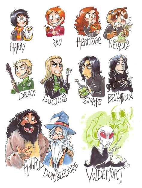 How To Draw Harry Potter Cartoon Characters