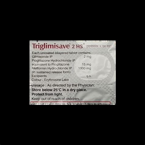 Triglimisave 2 Hs Plus Tablet 10s Price Uses Side Effects