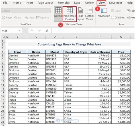 How To Change The Print Area In Excel Methods ExcelDemy