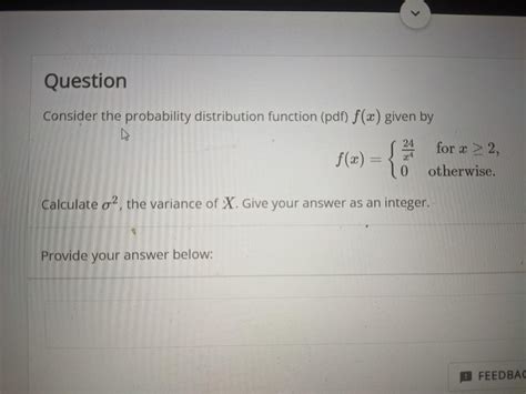 Solved Consider The Probability Distribution Function F X Chegg