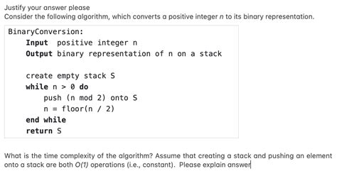 Solved Justify Your Answer Please Consider The Following Chegg