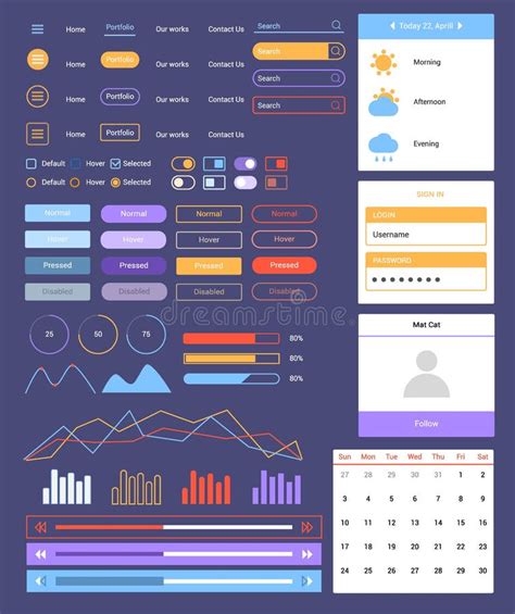 Video Mobile App Gui Ui Ux User Interface Templates Flat Vector Stock Vector Illustration Of