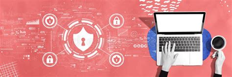 Cyber Security Theme With Person Using A Laptop Stock Image Image Of Cyber Information 328765439