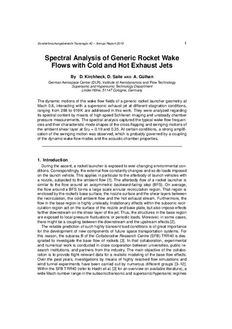 spectral analysis of generic rocket wake flows with cold and hot