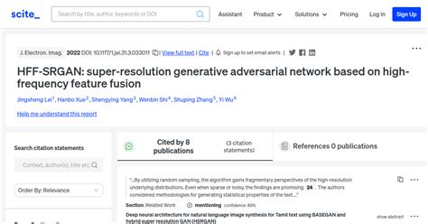 hff srgan super resolution generative adversarial network based on