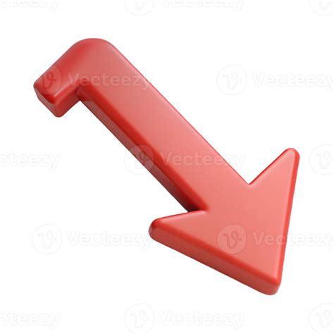 Notable Surreal Downward Pointing Arrow Symbolizing Decline Clean Lines Flat Color Single