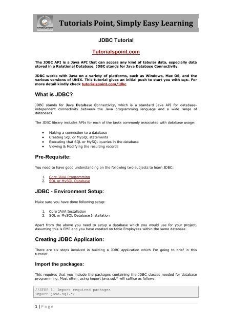 Tutorials Point Simply Easy Learning