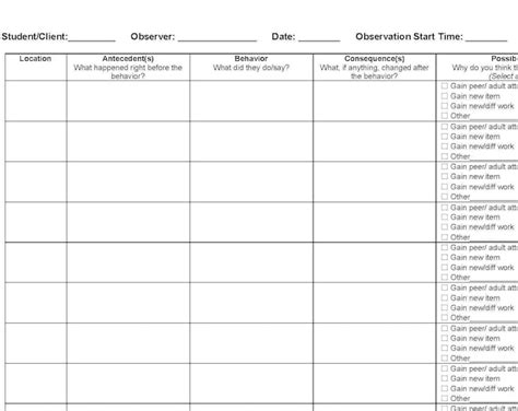 Abc Data Collection Sheet Etsy