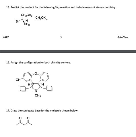 Solved 15 Predict The Product For The Following SN2 Chegg Com