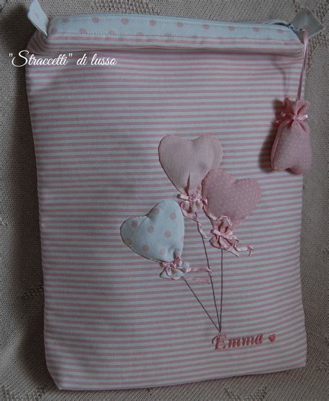 Sød Broderet Taske Med Hjerter