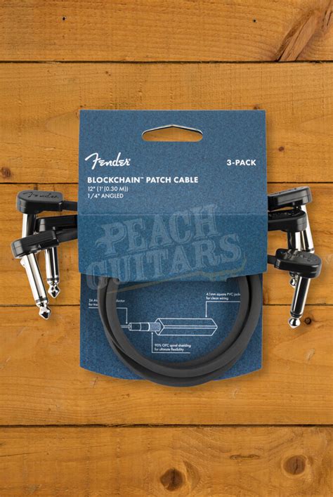 Fender Accessories Blockchain Patch Cable 12 1 4 Angled 3 Pack
