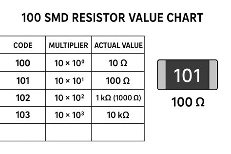 100 Smd Resistor Value 100Ω Smd Resistor Code Chart And Full Details
