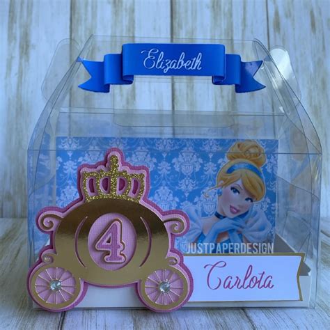 Cinderella Favor Box Princess Party Decoration Personalized Gable Box Etsy