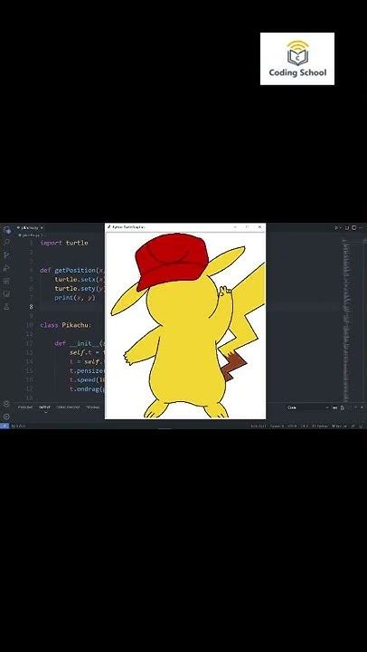 Pikachu Cartoon Using Python With Source Code In Description Coding School Python For