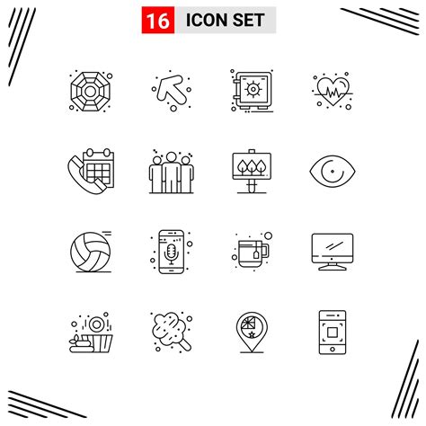 16 Universal Outlines Set For Web And Mobile Applications Phone Call Security Calendar Beat