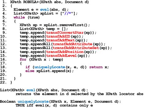 pseudocode of robula download scientific diagram