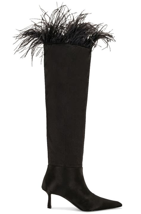 Alexander Wang Viola 65 Feather Slouch Boot In Black Fwrd