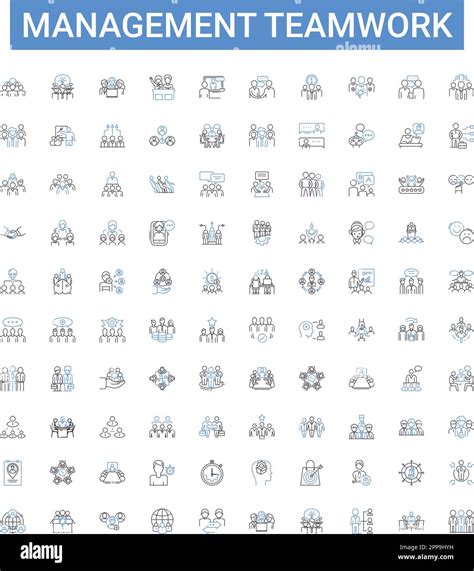 Management Teamwork Outline Icons Collection Teamwork Management Collaboration Efficiency