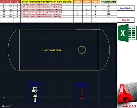 Insert Blocks In Autocad Using Excel And Vba My Engineering World