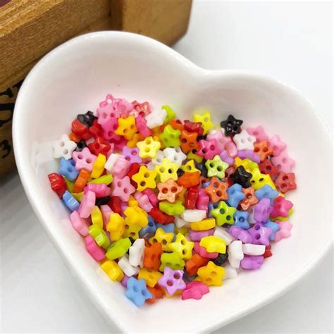 100pcs 6mm Star Resin Mini Tiny Buttons Craft Sewi Vicedeal