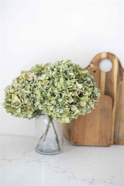 Dried Hydrangea Centerpiece Artificial Deep Red Dried Hydrangea Stem