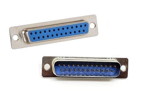 Esptronics 1 Pair Db25 Connector Male And Female Pair 25 Pin Electrical Rs232 D Sub Connector