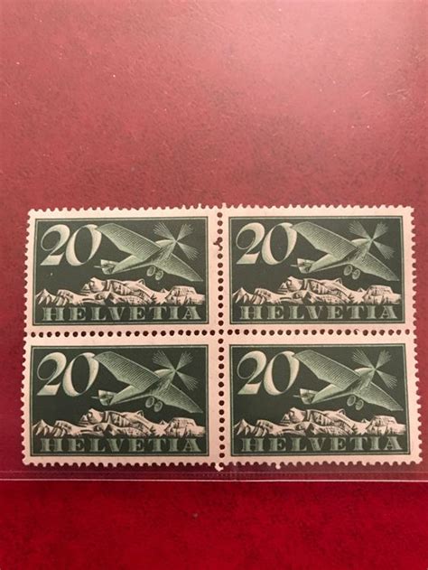 Timbre Avion 20rp Bloc De 4 F4 Neuf Papier Mélè1940 Gebraucht In Lausanne Für Chf 6 5 Mit