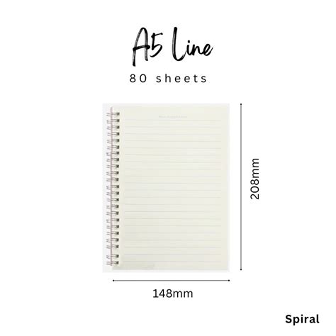 A5 B5 Notebook Notepad Exercise Book Spiral Kraft Paper Black Cover