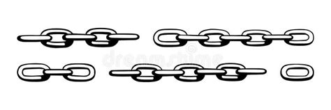 Chain As Symbol Of Unity And Cooperation Sketch Of Metal Chains Stock