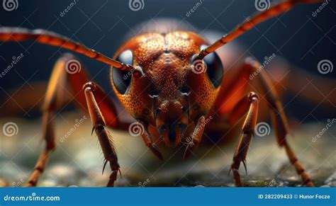 Ultra Macro Ant Portrait Shot Detailed Close Up Image Of Ant S Face