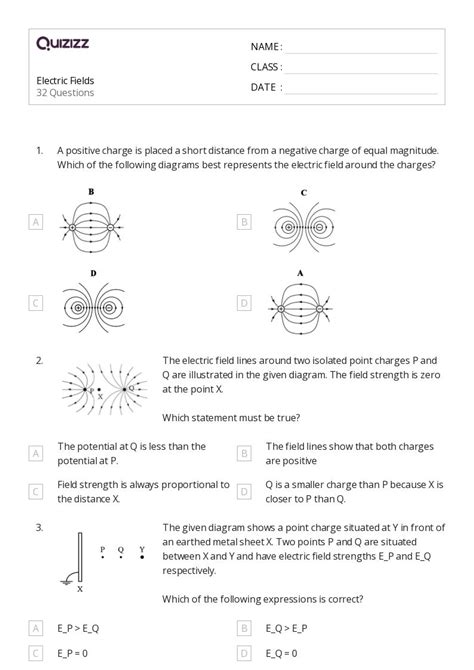 50 Electric Charge Field And Potential Worksheets For 11th Year Worksheets Library