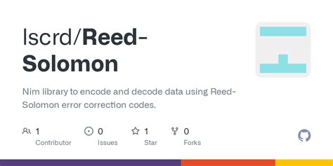 github lscrd reed solomon nim library to encode and decode data