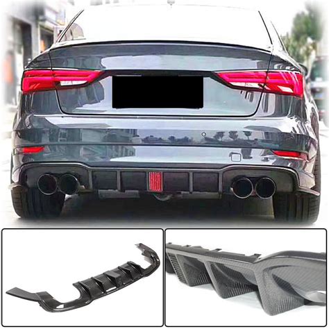 Audi S3 A3 Sline 8v5 Carbon Fiber Rear Bumper Diffuser Exterior Mods