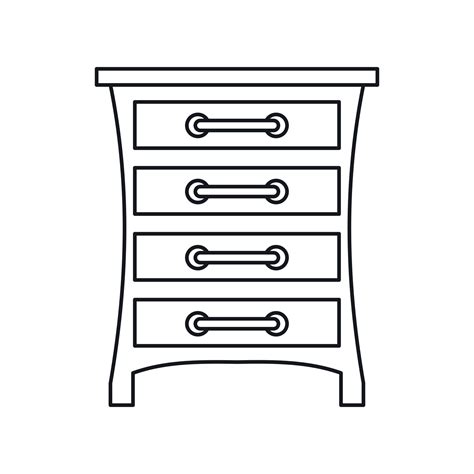 Chest Of Drawers Icon Outline Style Vector Art At Vecteezy