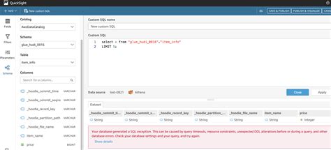 Error With Creating And Querying Quicksight Dataset Aws Repost